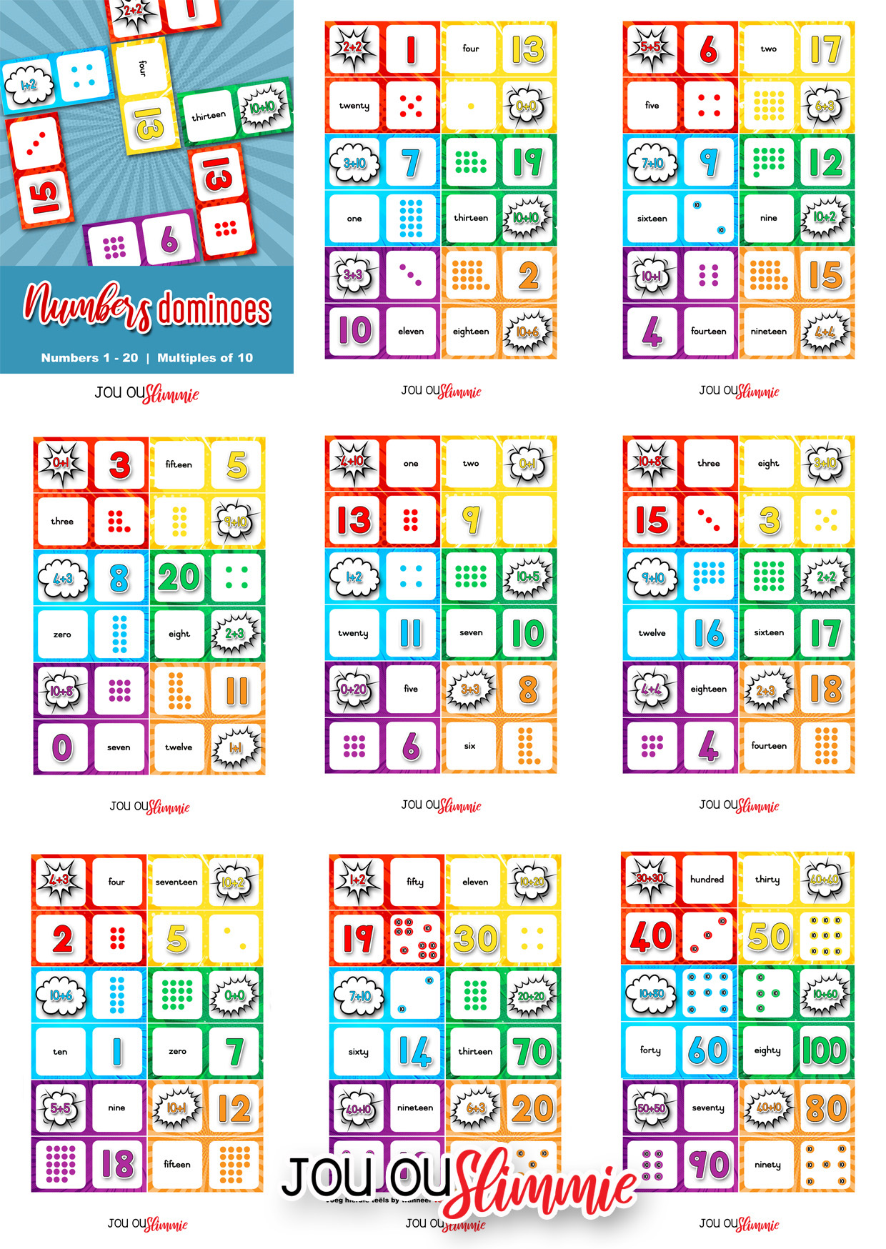 Numbers Dominoes - Jou Ou Slimmie