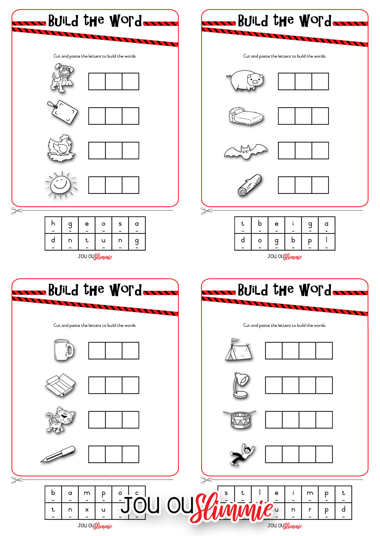 Build the Words | Short Vowels - Jou Ou Slimmie