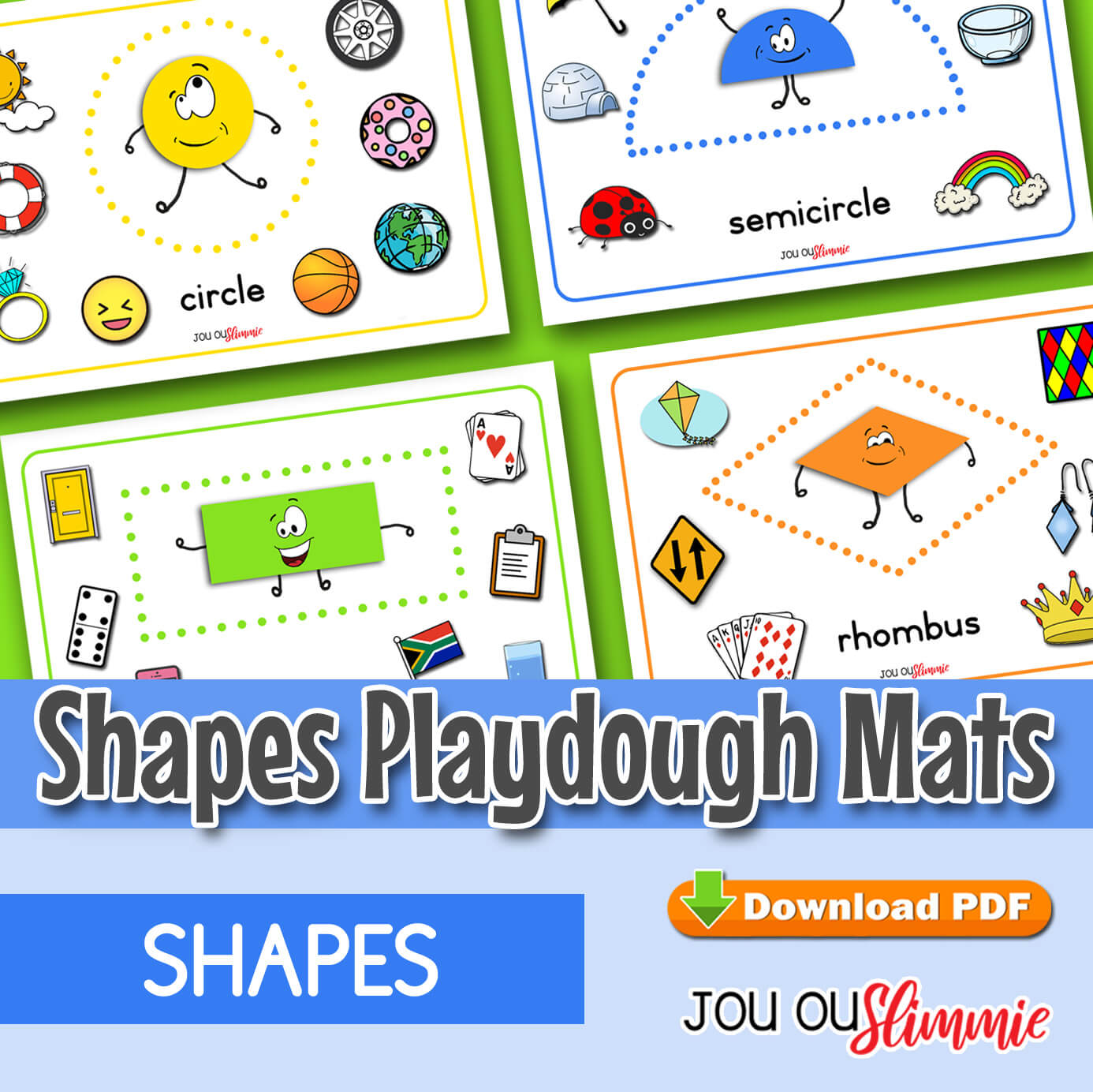 Shapes Playdough Mats - Jou Ou Slimmie