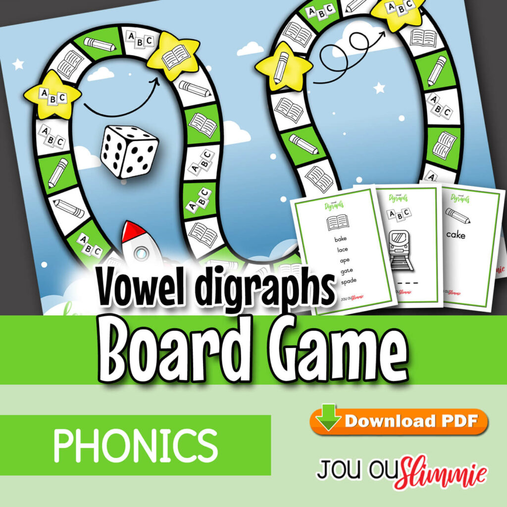 Vowel Digraphs Board Game - Jou Ou Slimmie