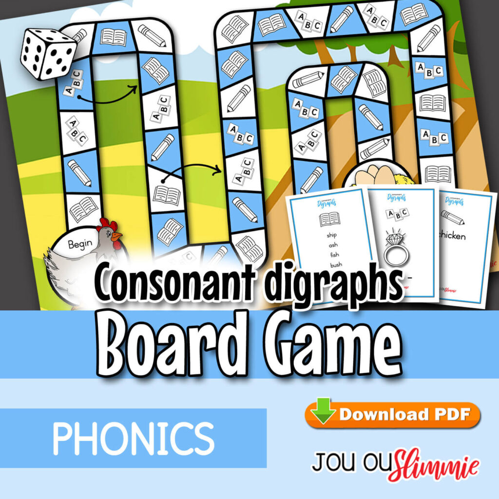Consonant Digraphs Board Game - Jou Ou Slimmie