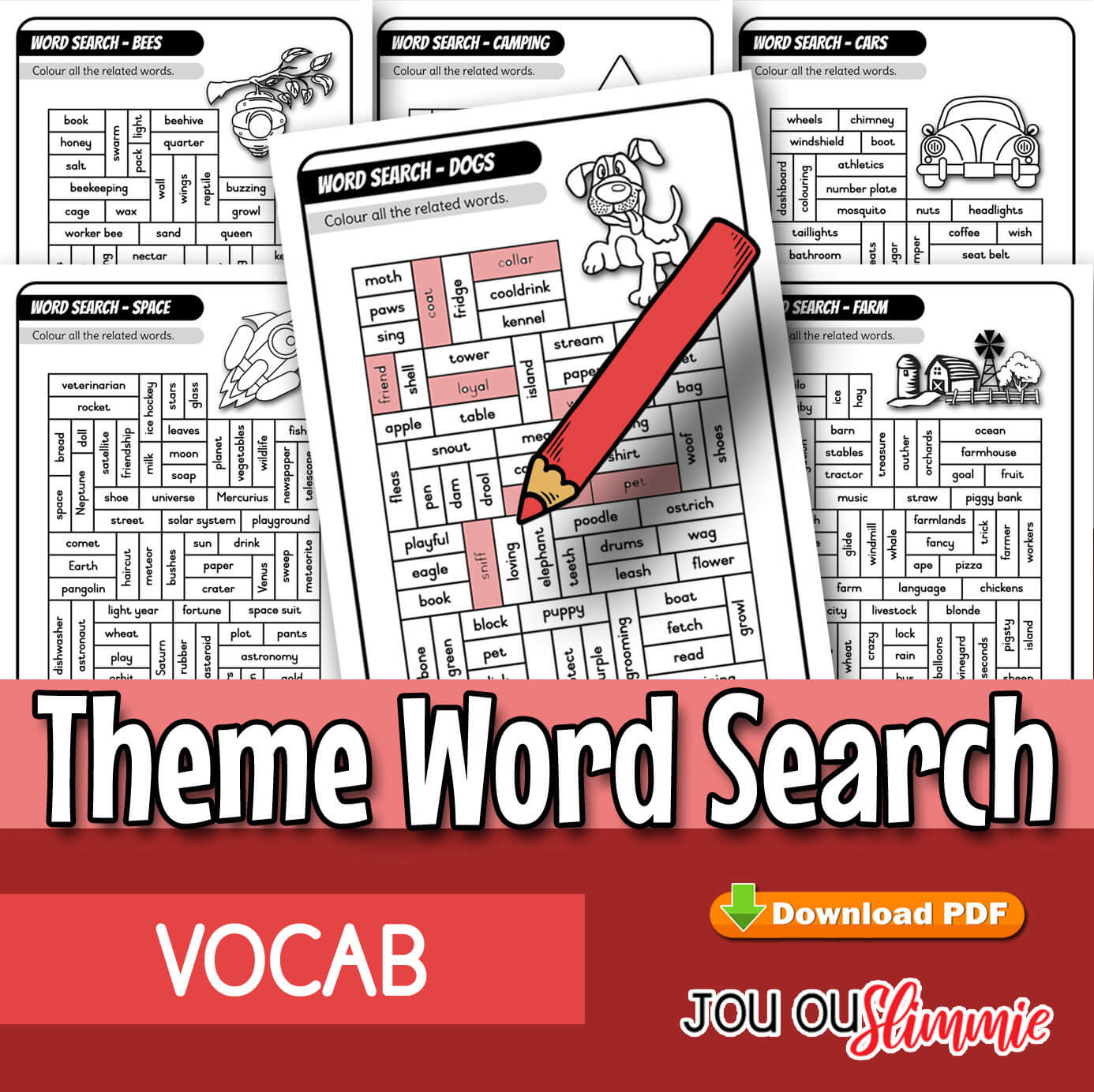 Theme Word Search | Word Game #3 - Jou Ou Slimmie