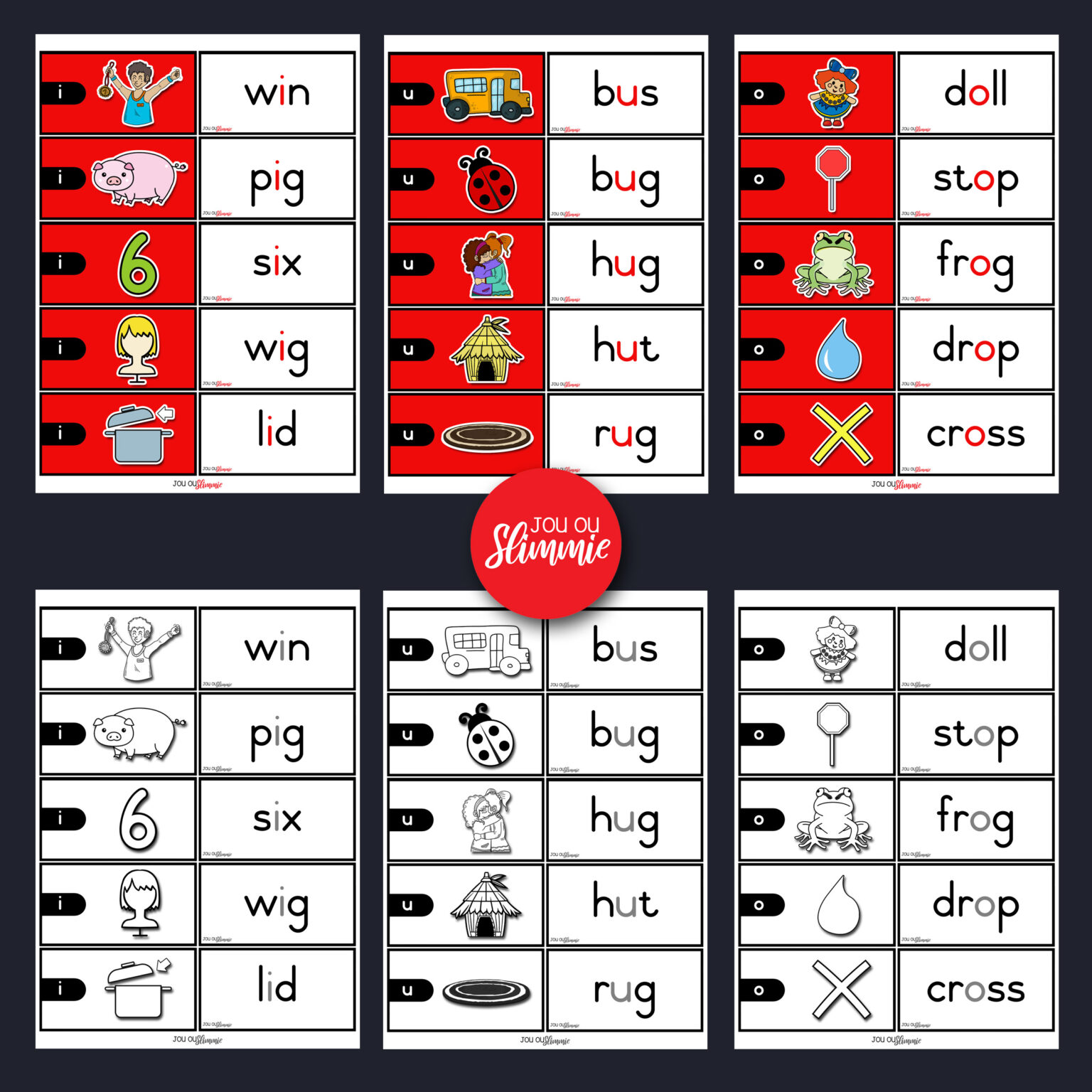Short Vowels | Flashcards - Jou Ou Slimmie